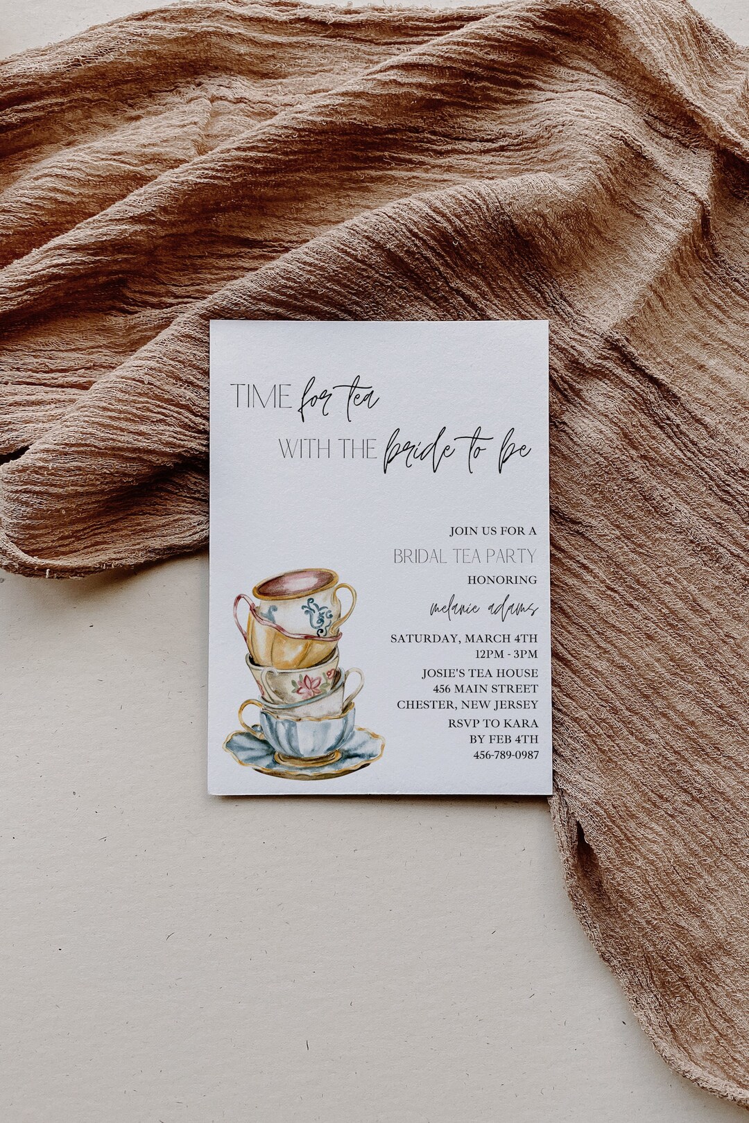Bridal Tea Party Invitation, Tea Party Bridal Shower, Time for Tea With ...