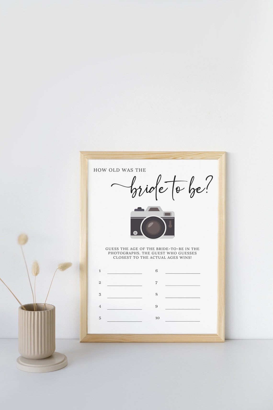 Editable How Old Was the Bride to Be Guess How Old the Bride - Etsy