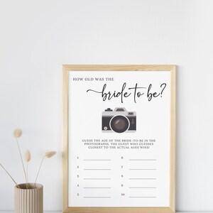 Editable How Old Was the Bride to Be, Guess How Old the Bride Was Game ...