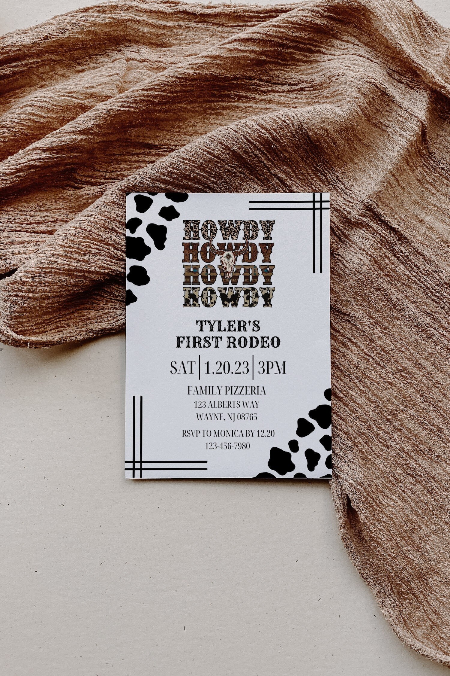 First Rodeo Birthday Invitation Template, Cowboy Birthday Invitation ...