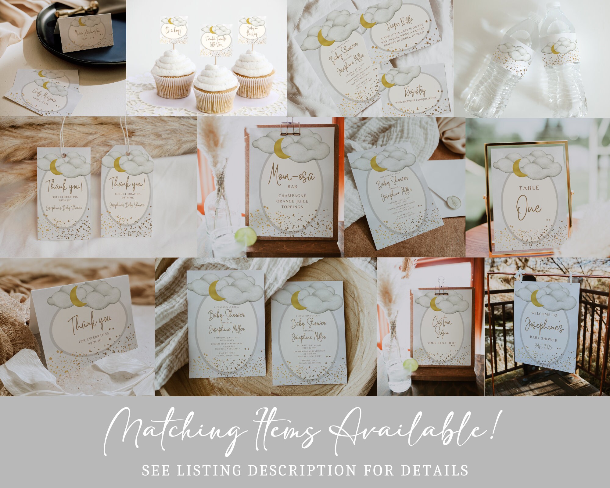 Editable Twinkle Twinkle Little Star Baby Shower Table Numbers Template ...