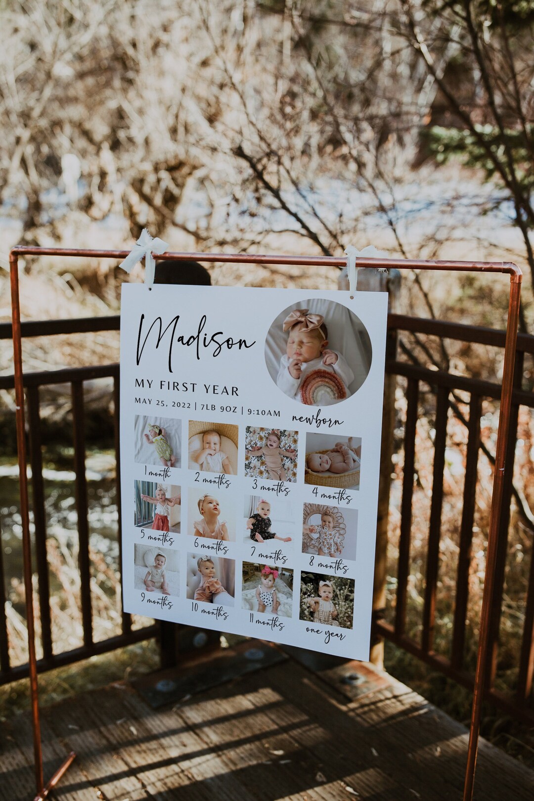 First Birthday Milestone Sign Template, Baby Milestone Sign, Minimalist ...