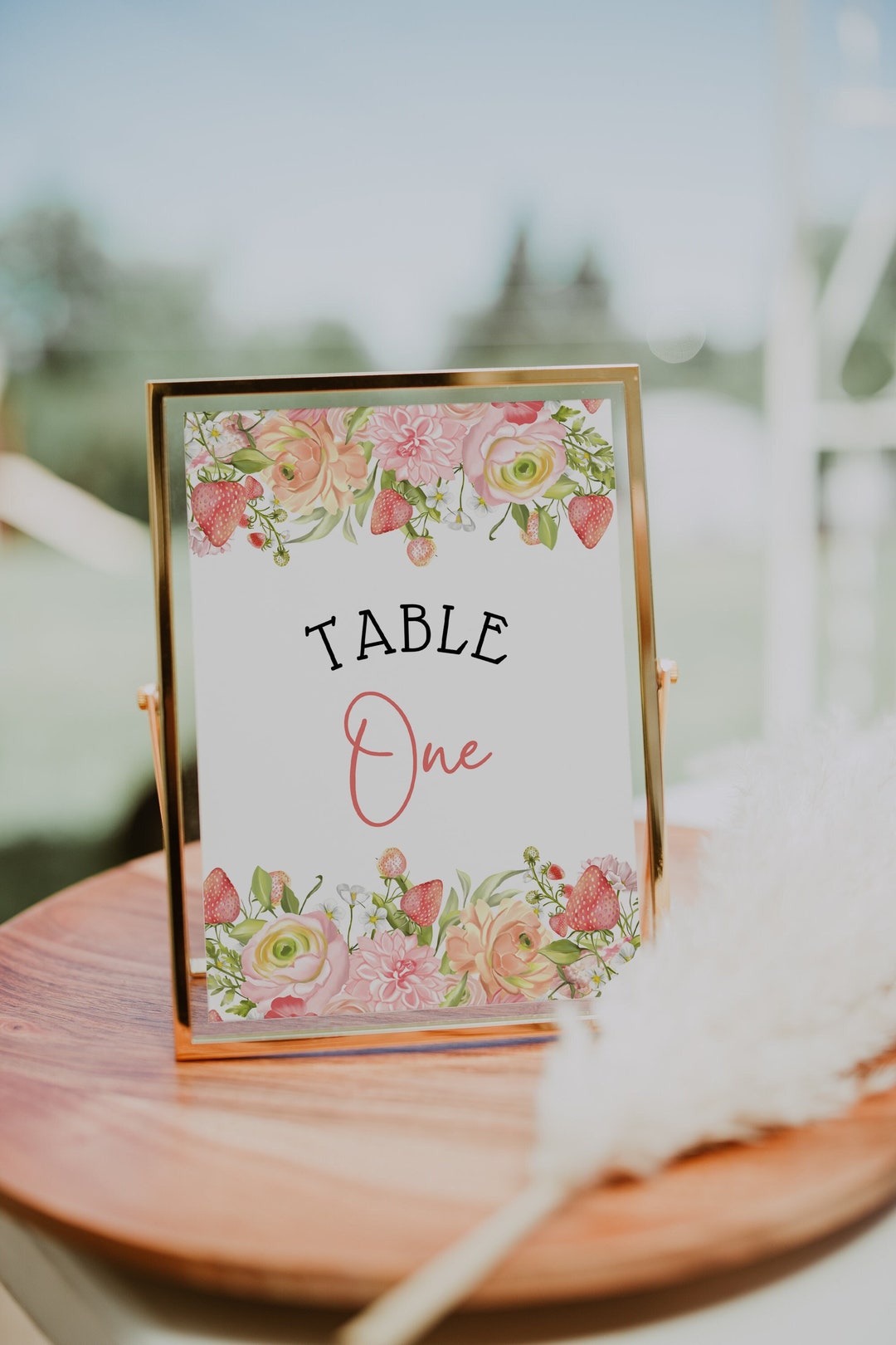 Editable Berry First Birthday Table Numbers Template, Berry First ...