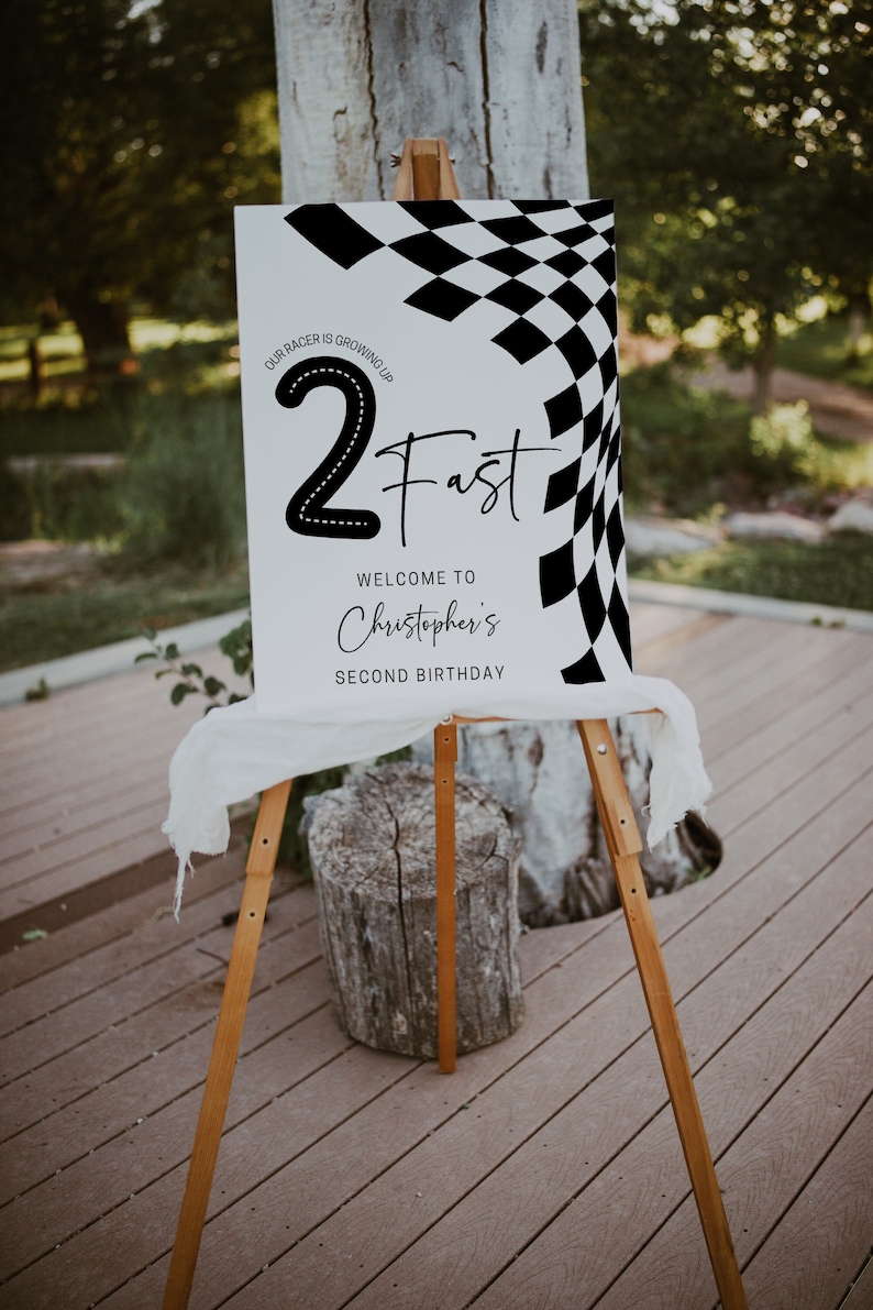 Two Fast Birthday Welcome Sign Template, Second Birthday Welcome Sign ...