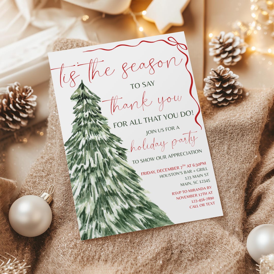 Corporate Holiday Party Invitation Template, Company Holiday Party ...