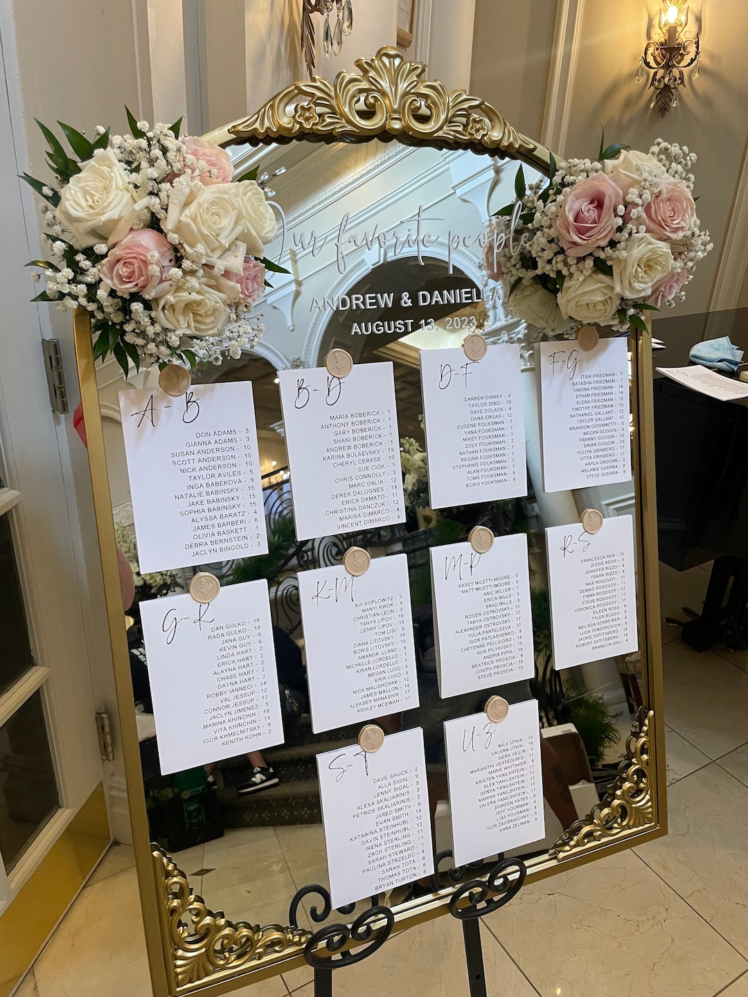 5x7 Alphabetical Seating Chart Template, Table Seating Cards Printable ...