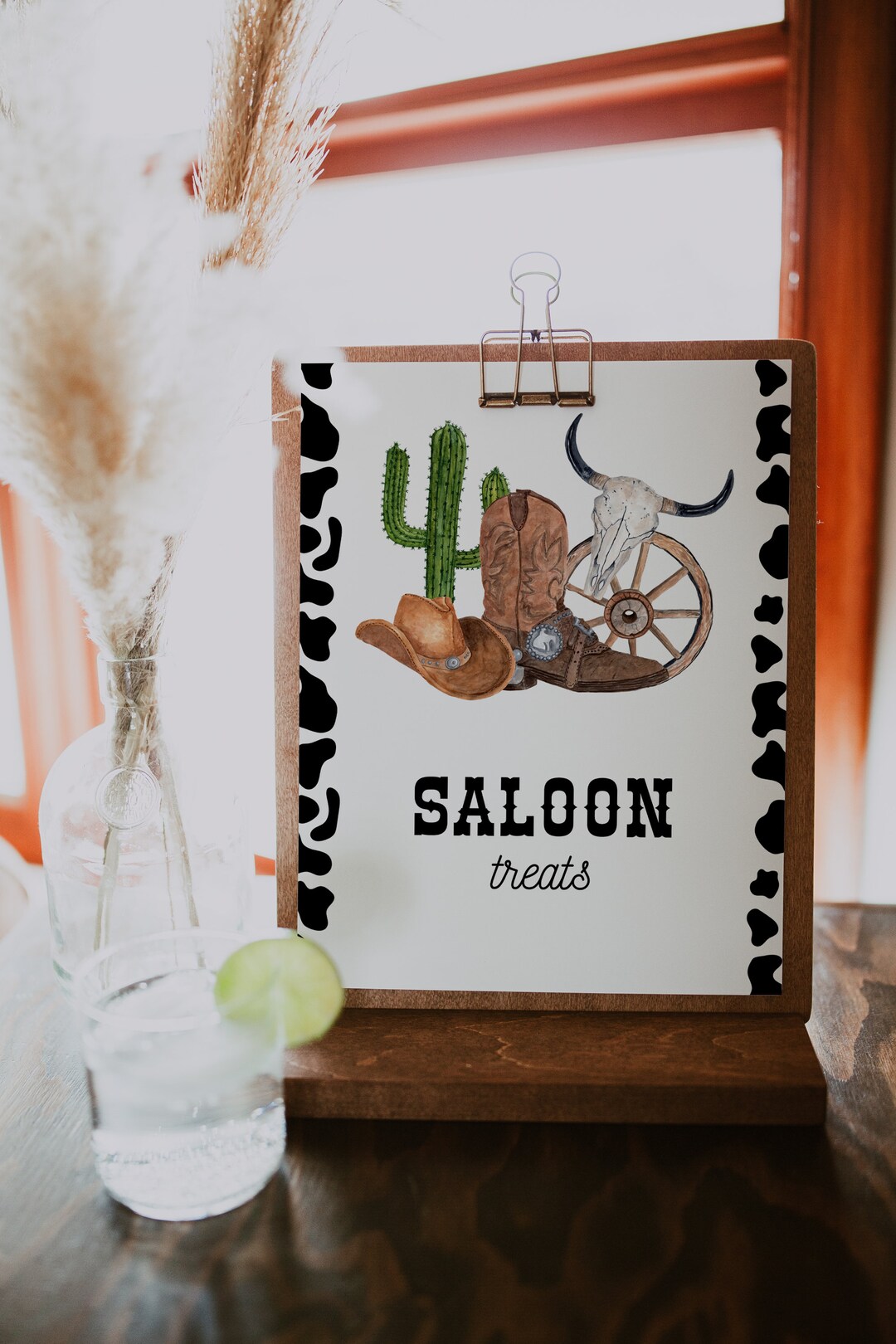1st Rodeo Boy Birthday Saloon Treats Sign, Cowboy First Birthday Party ...