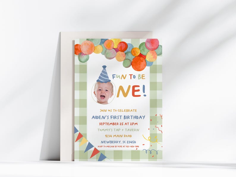Fun to Be One Birthday Invitation Template, Digital Fun to Be One First ...