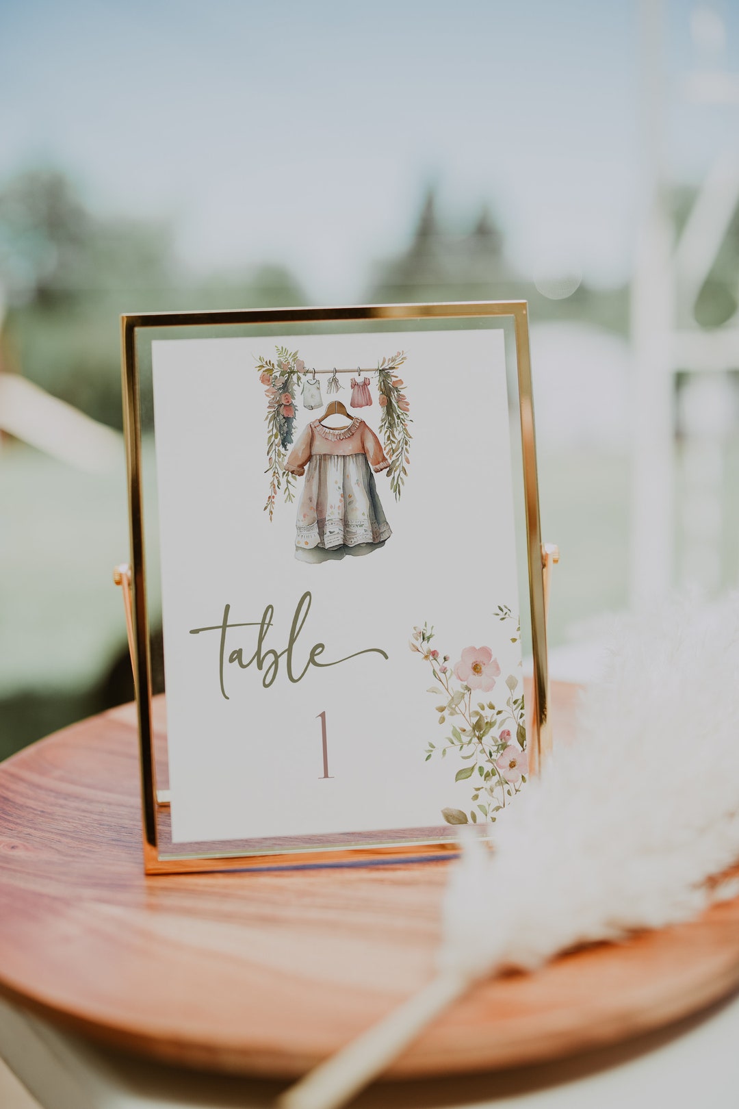 Boho Wildflower Baby Shower Table Number Set (1-10), Editable ...