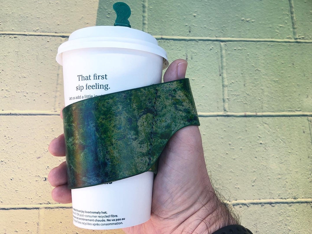 Handmade Reusable Leather Cup Sleeve, Mug Sleeve, Tea Sleeve, Coffee ...