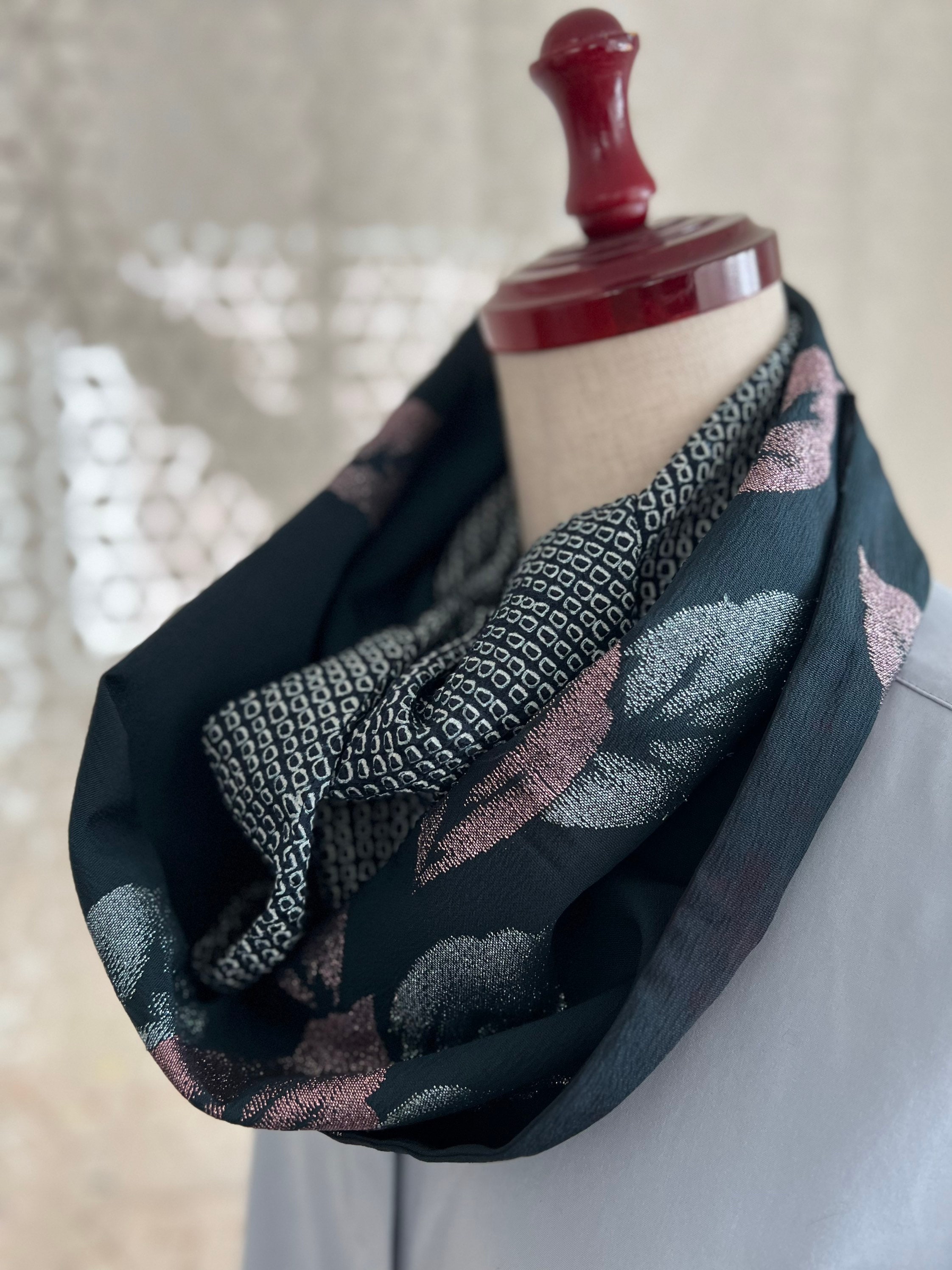 Japanese Silk Scarf, Handmade Traditional Kimono Long Scarf Made From ...