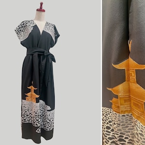 Remake Vintage Dress, Handmade Silk Dress, Japanese Kimono Remake Vintage Dress, Handmade Silk Dress, Japanese Kimono