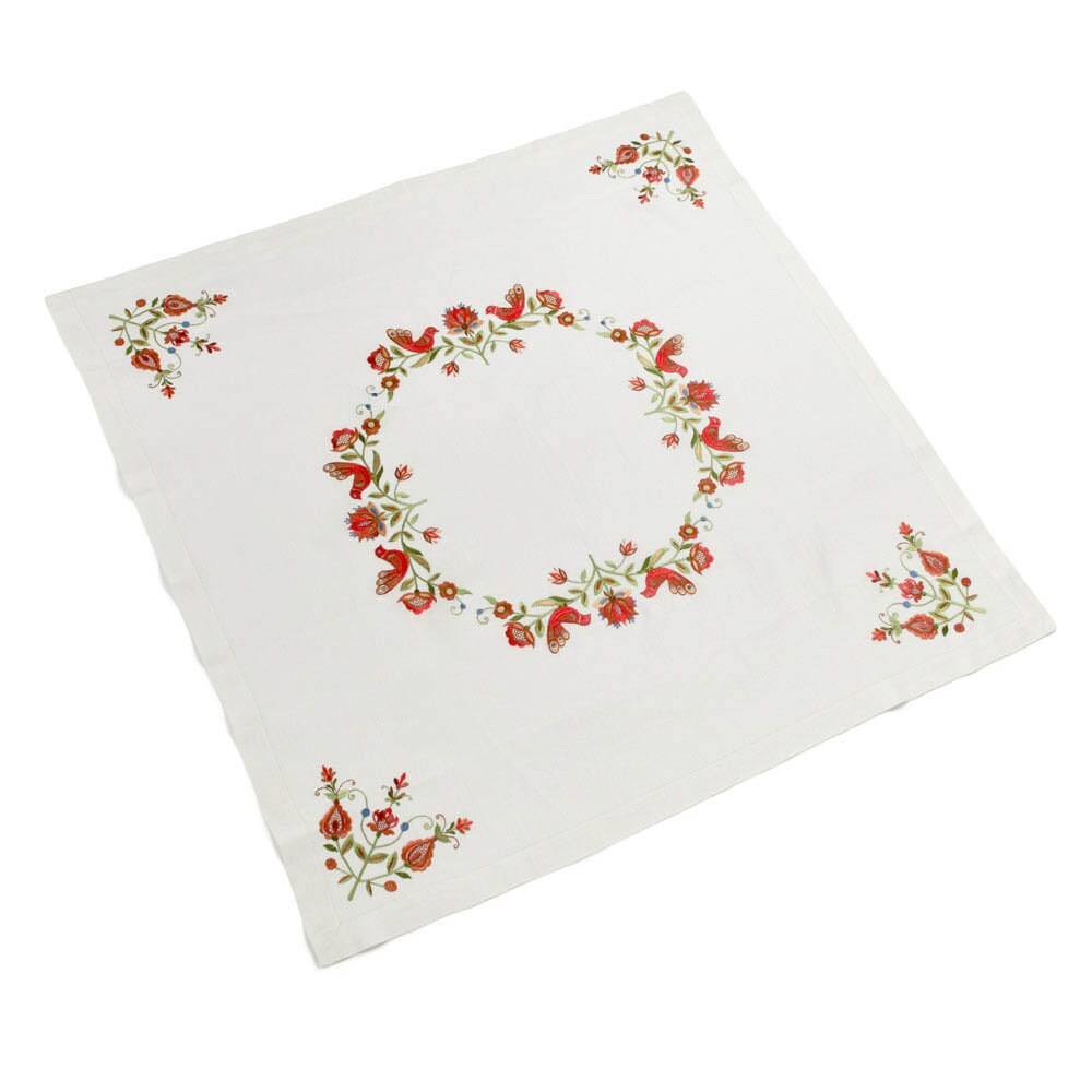 88x88 Cm Embroidered Linen Table Topper Tree of Life. Ukrainian ...
