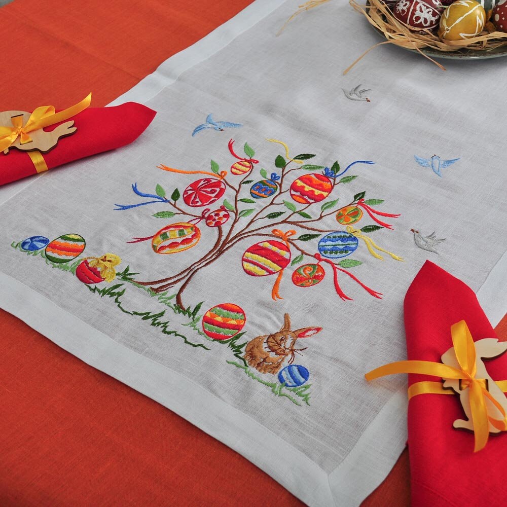 Embroidered Linen Easter Table Runner. Easter Decorations. Size 136x40 ...