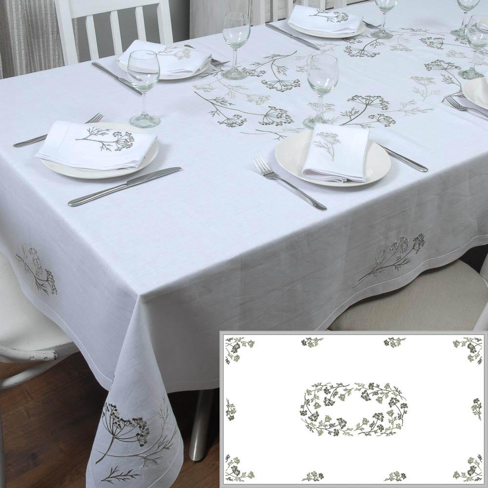 Embroidered Table Linens of Inflorescence Collection. Napkins ...
