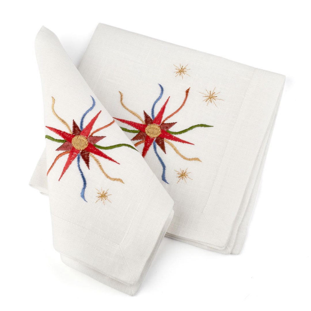 Embroidered Christmas Napkins, Ukrainian Decor (40x40cm), 100% Linen - Etsy