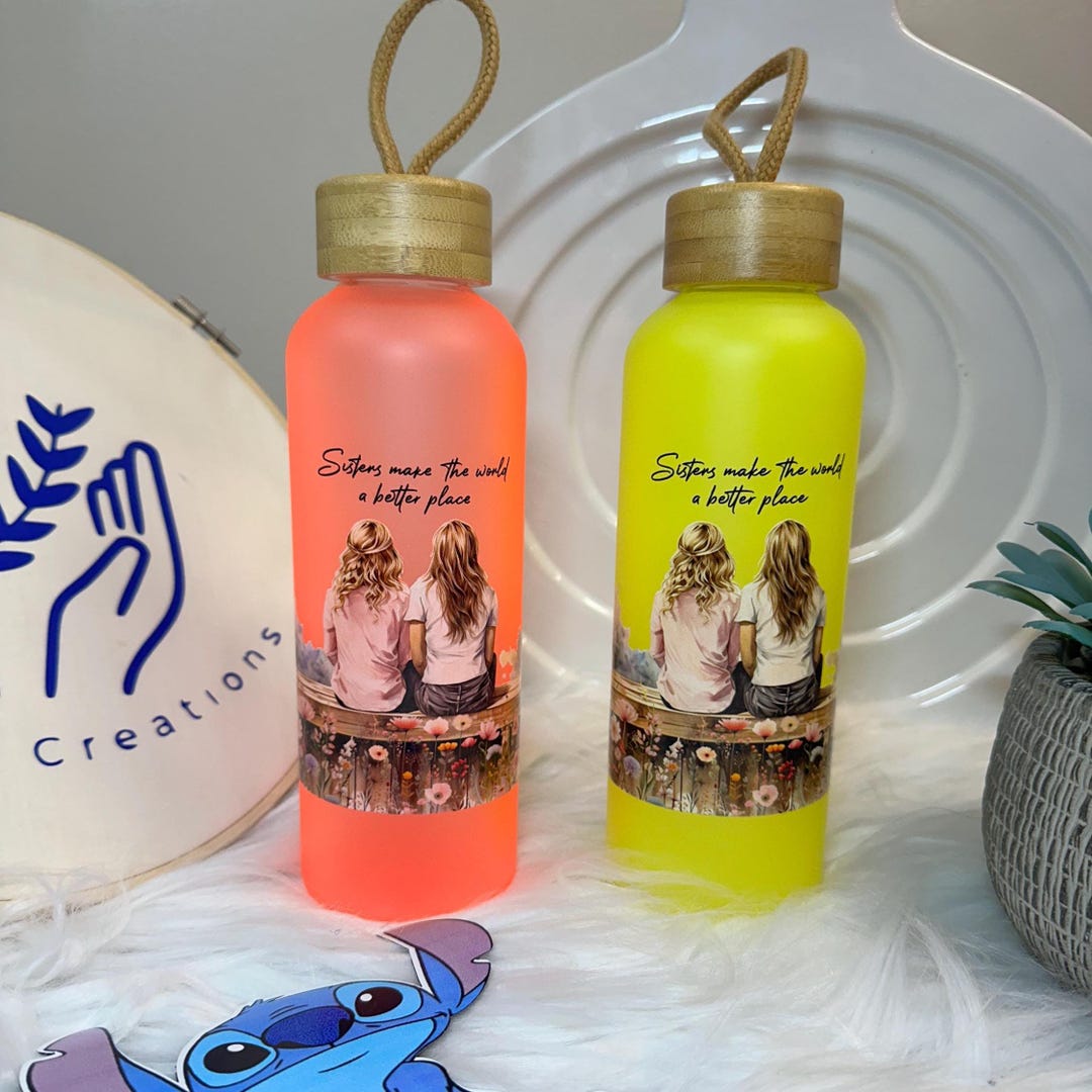 20oz Glass Water Bottle, Sister, Family, Siblings - Etsy
