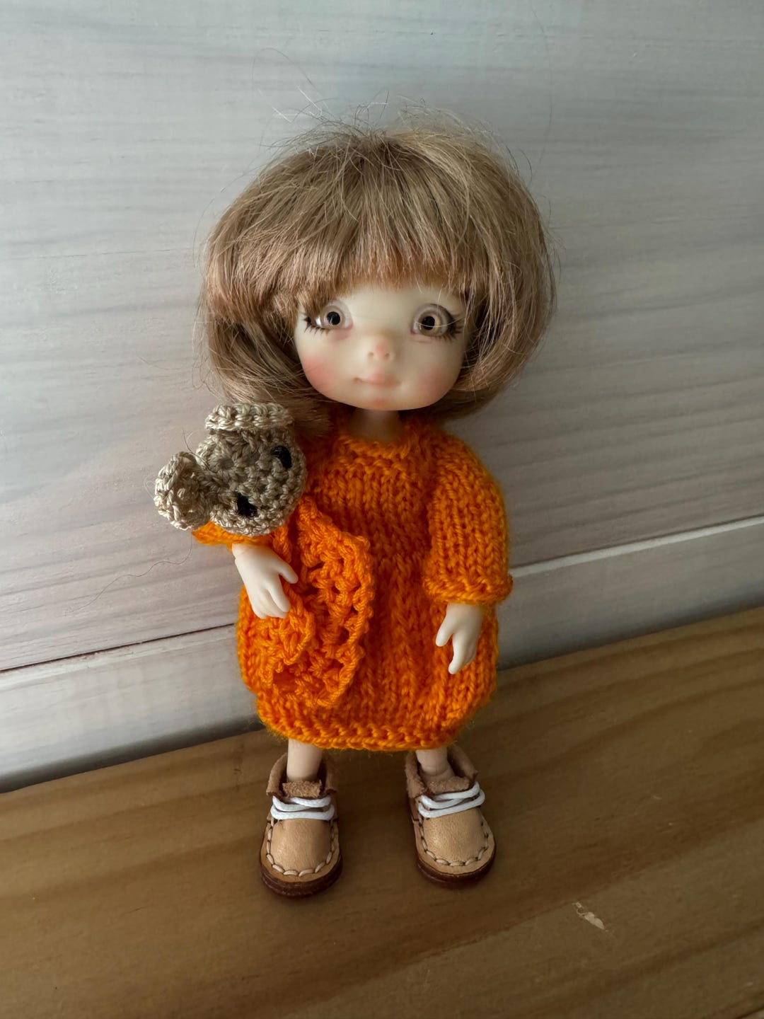 Knitting Pattern Tutorial for 12 Cm Sto Doll OB11 Dolls, Pumpkin Dress ...