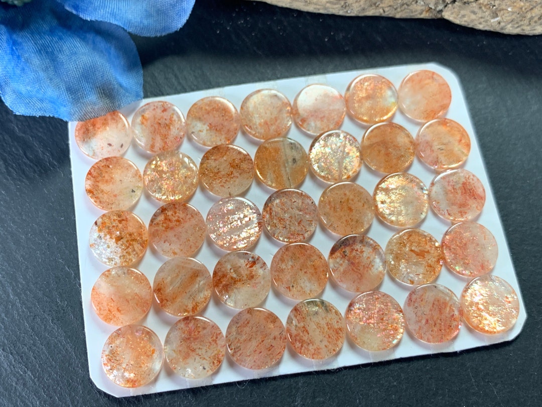 Flat Sunstone Round 10mm Cabochon Calibrated Cabochons - Etsy
