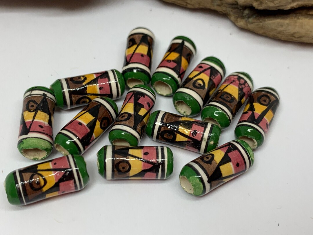 Ceramic Hand Painted Beads From Peru - Etsy