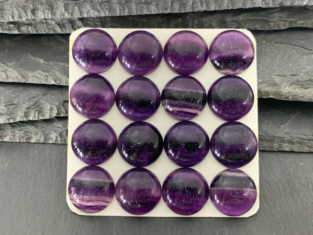 Purple Fluorite Round 18mm Cabochon - Etsy