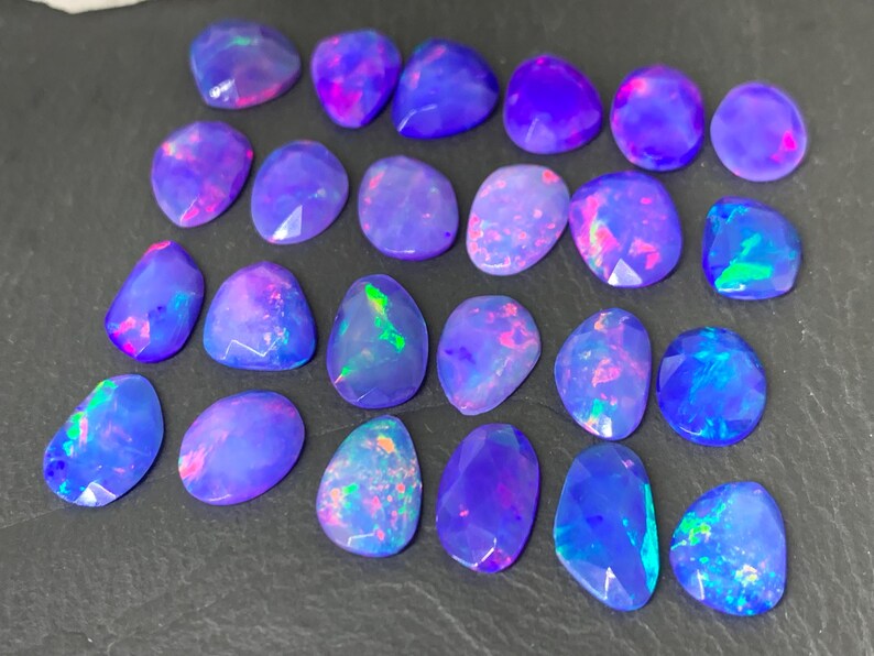 Faceted Ethiopian Purple Opal 10-11mm Cabochon - Etsy