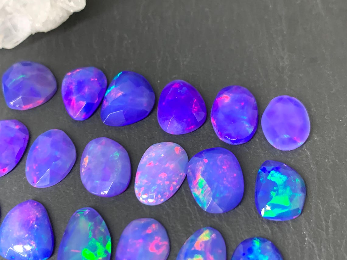 Faceted Ethiopian Purple Opal 10-11mm Cabochon - Etsy