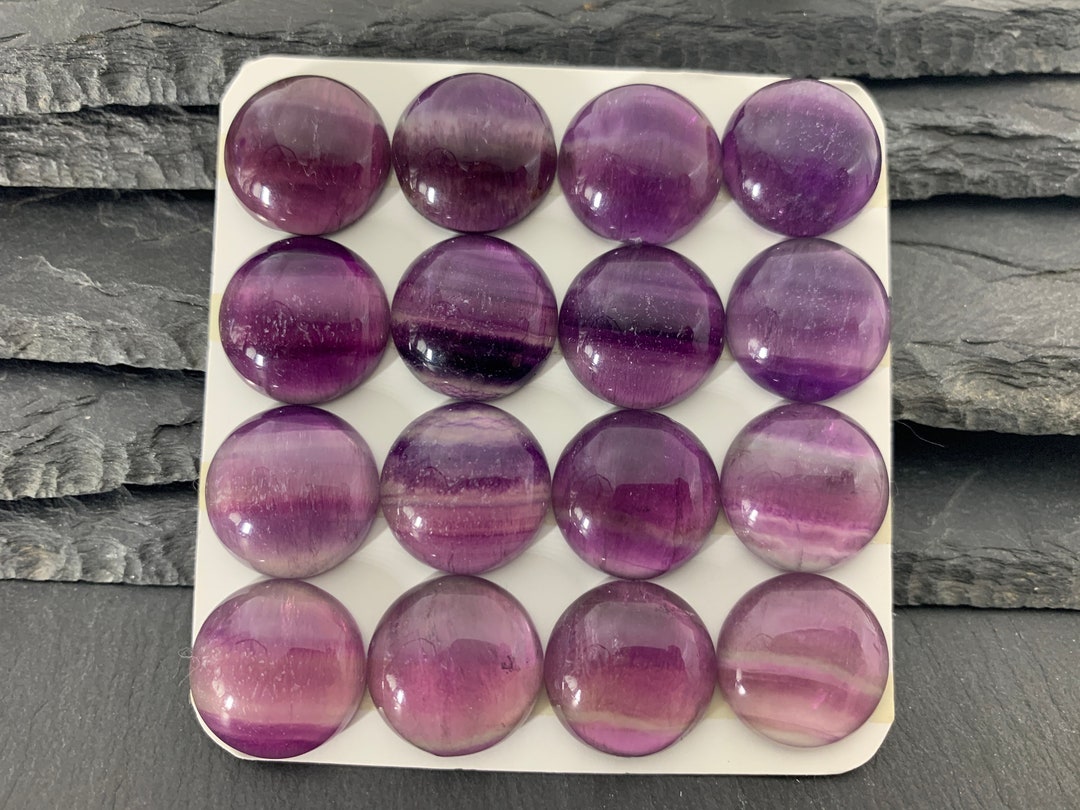 Purple Fluorite Round 18mm Cabochon - Calibrated Cabochons * - Etsy