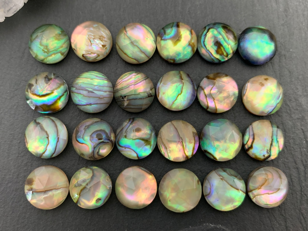 Faceted Abalone Crystal Doublet Round 10mm Cabochon - Etsy