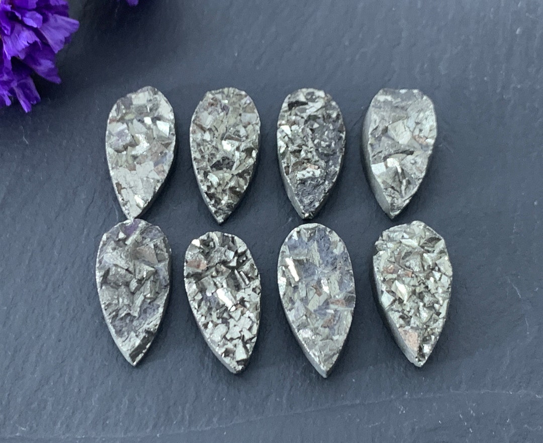 Pyrite in Basalt Druzy Pear 10x20mm Cabochon - Etsy