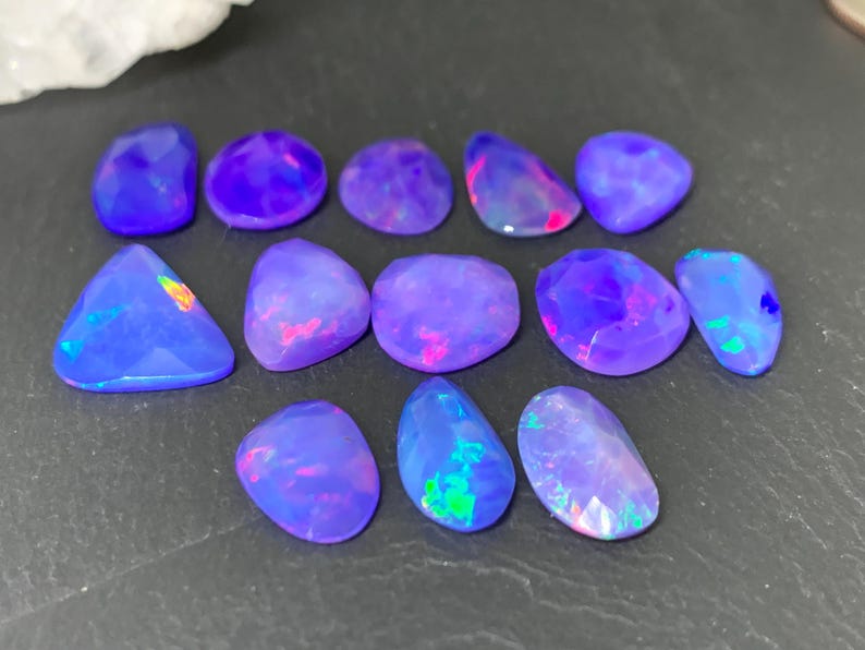 Faceted Ethiopian Purple Opal 12-14mm Long Cabochon * - Etsy