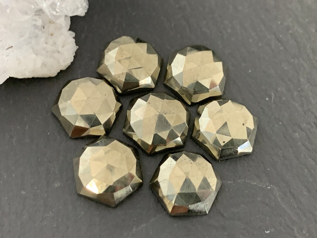 Rose Cut Pyrite Hexagon 10mm Cabochon - Etsy