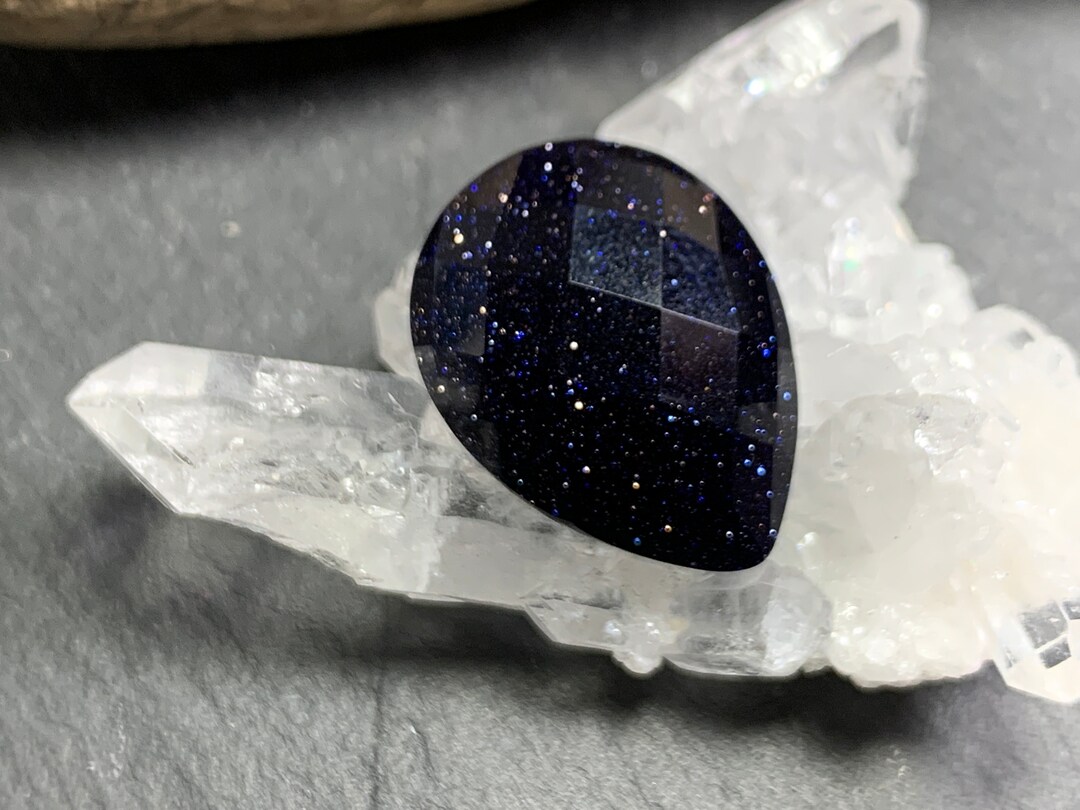 Faceted Blue Gold Sandstone 15x20mm Cabochon - Etsy
