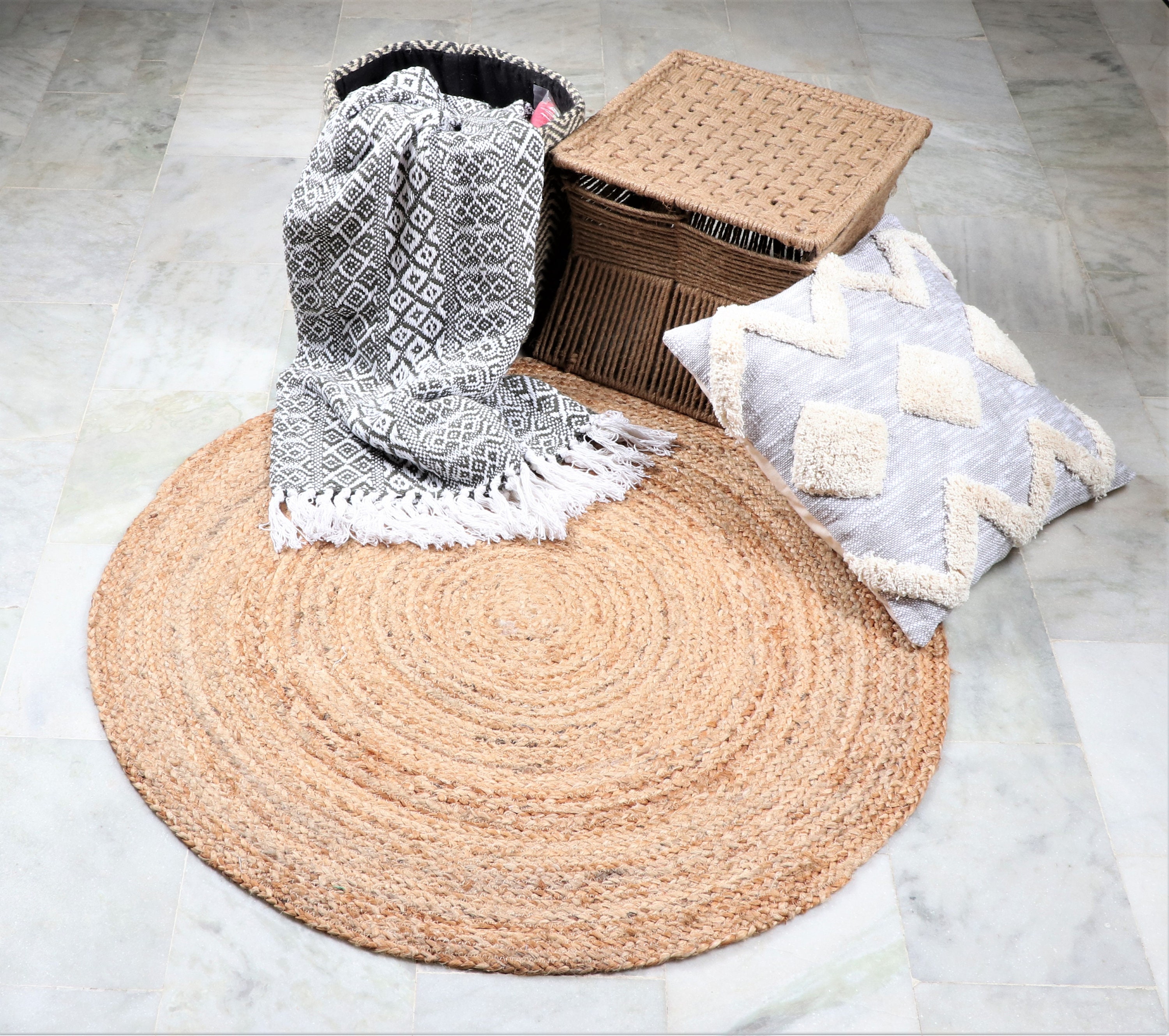 Jute Round Rug Natural Jute Rug Handmade Braided Rug Round Area Rug ...