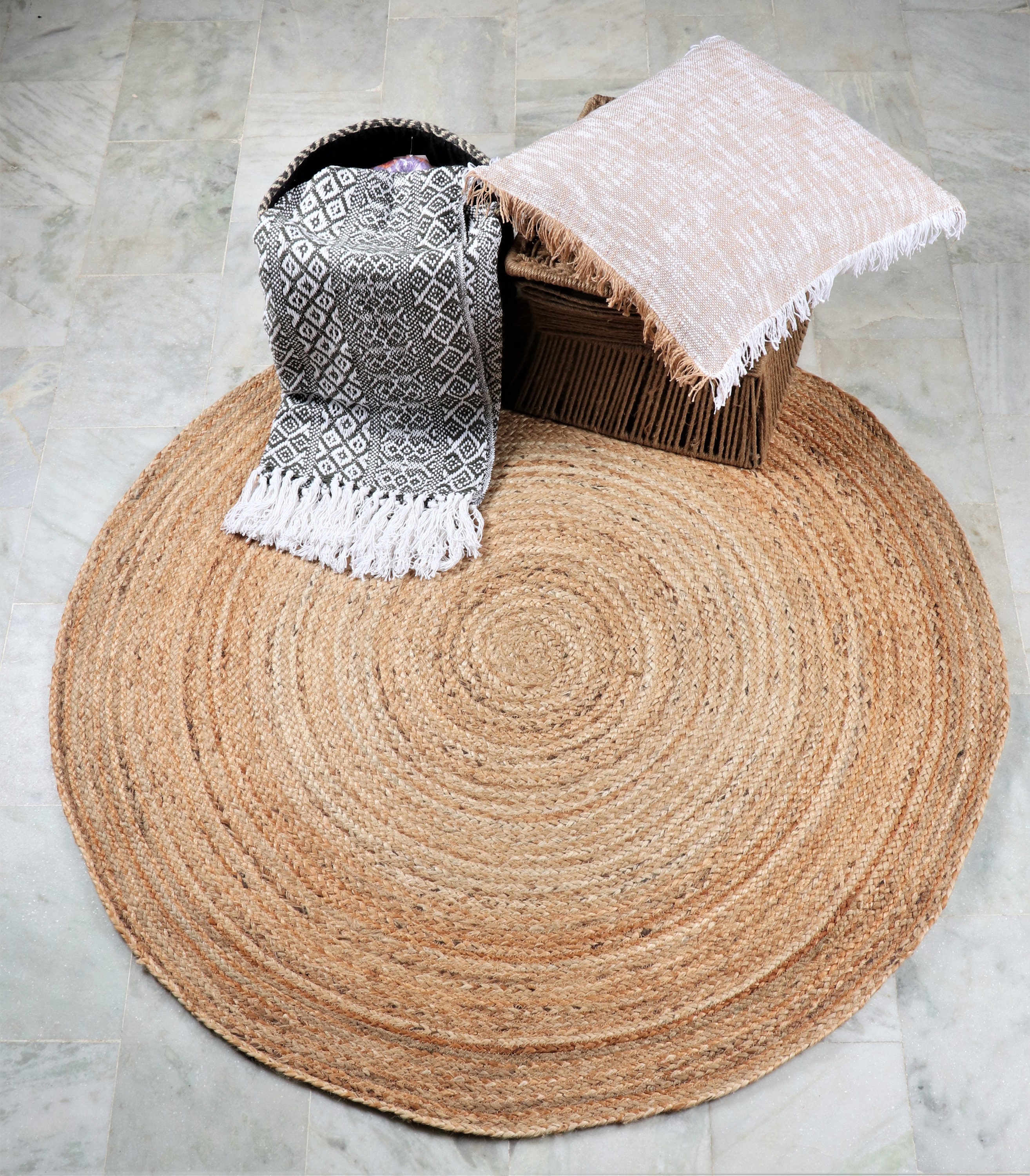 Jute Round Rug Natural Jute Rug Handmade Braided Rug Round Area Rug ...