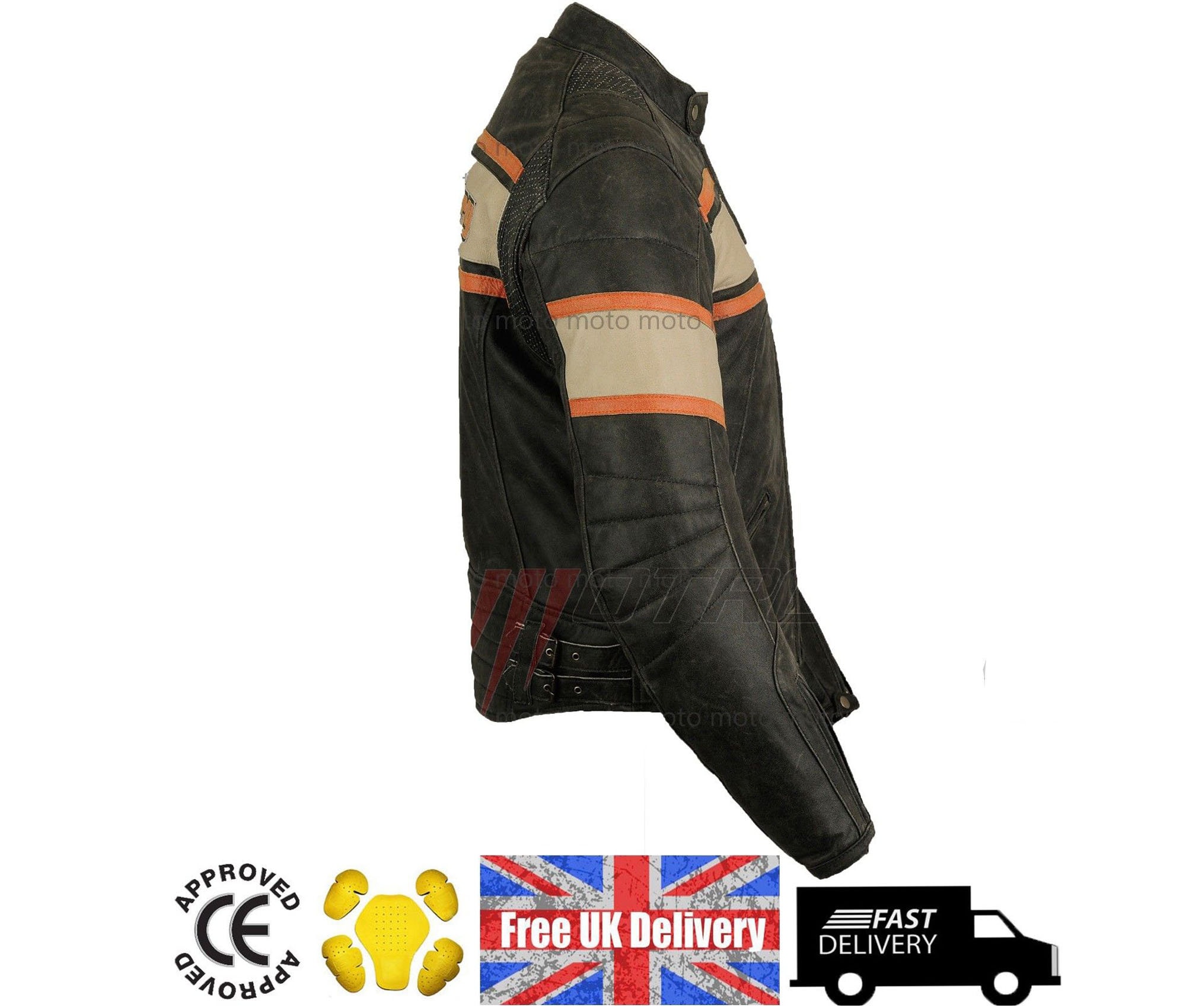 Century Cowhide Leather Jacket Motrox Mens Motorbike Motorcycle Biker ...