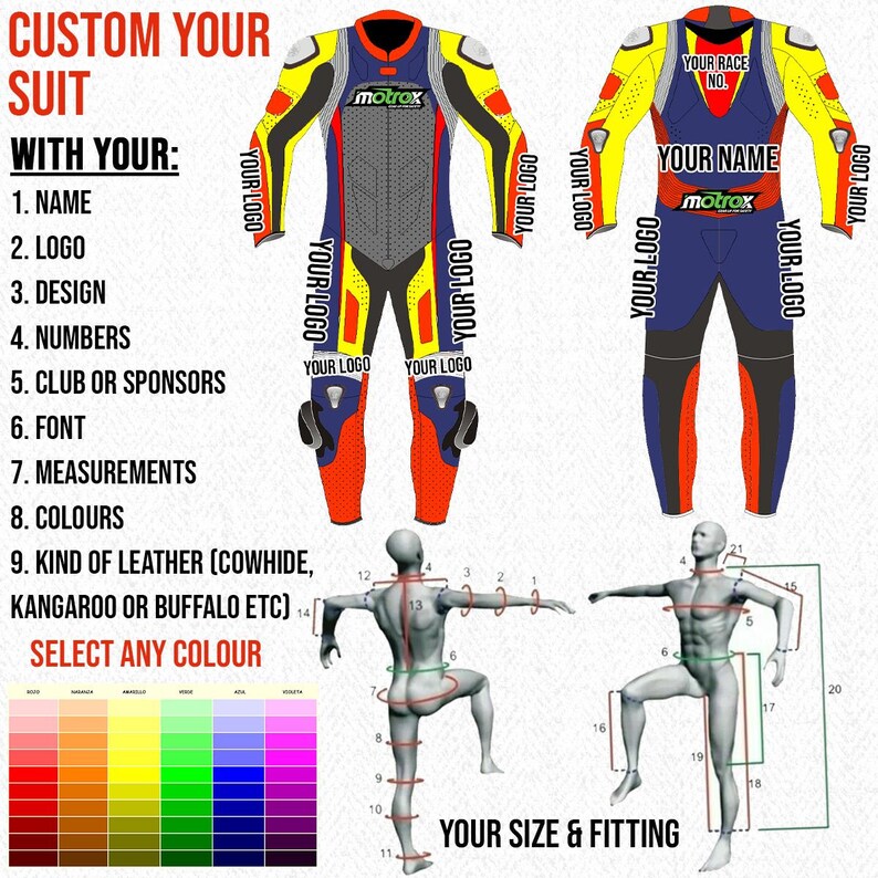 Motorcycle Leather Suit on Road off Road Motorbike Riding Suit Custom ...