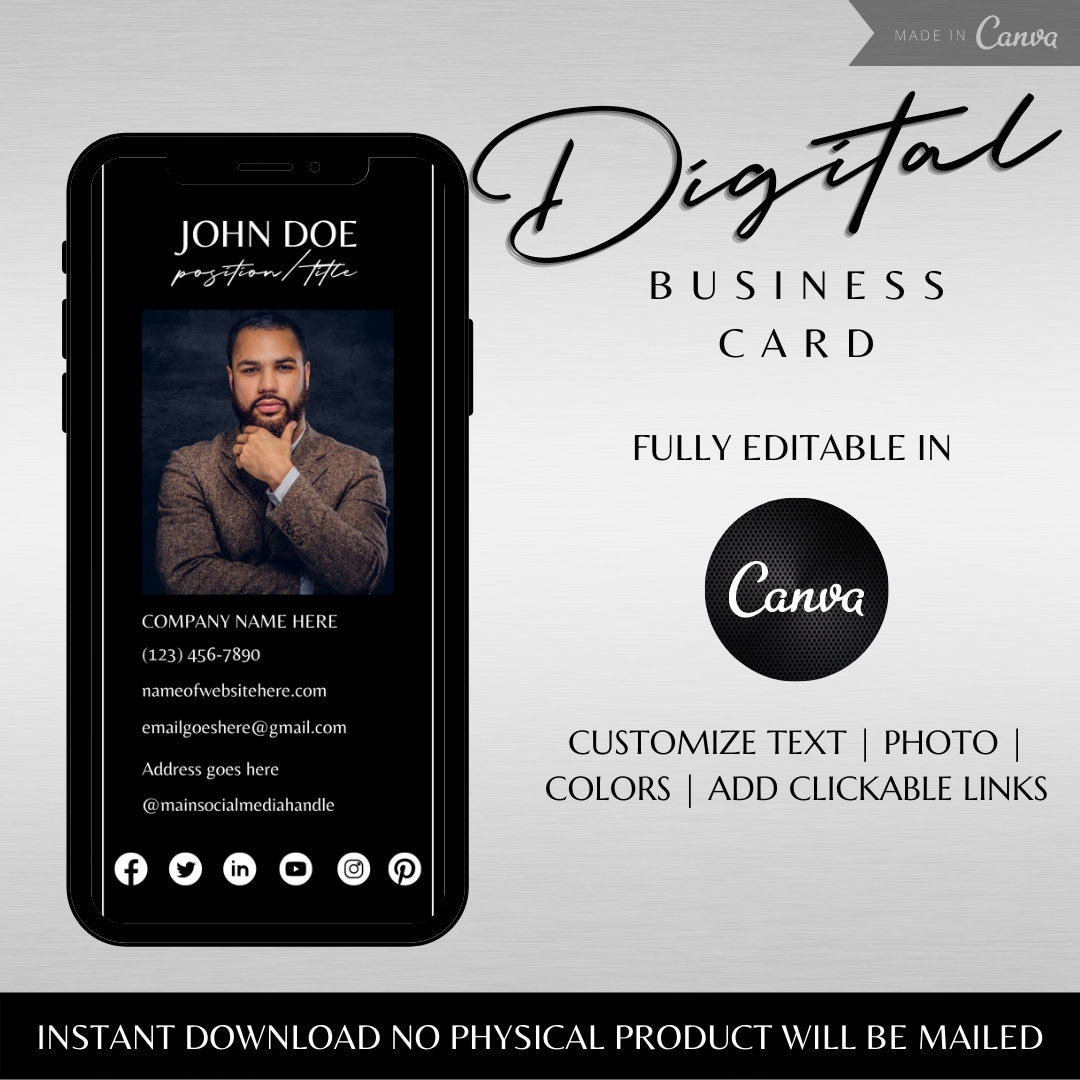Minimalist Digital Business Card | Modern Digital Business Card ...
