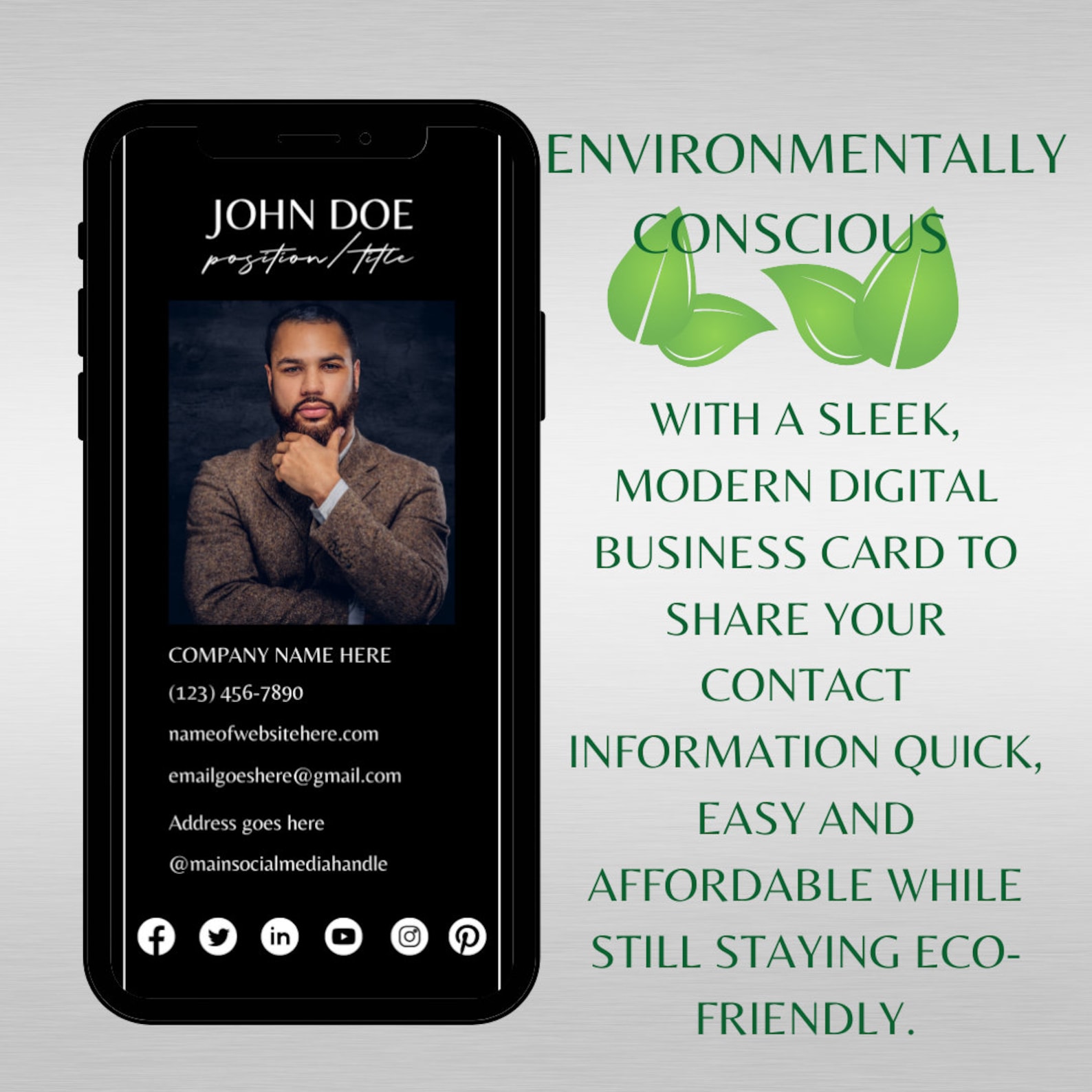 Minimalist Digital Business Card | Modern Digital Business Card ...