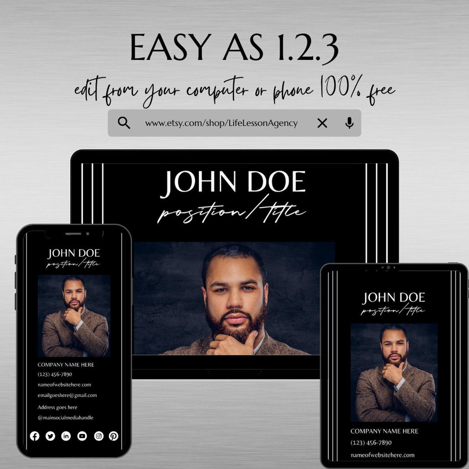 Minimalist Digital Business Card | Modern Digital Business Card ...