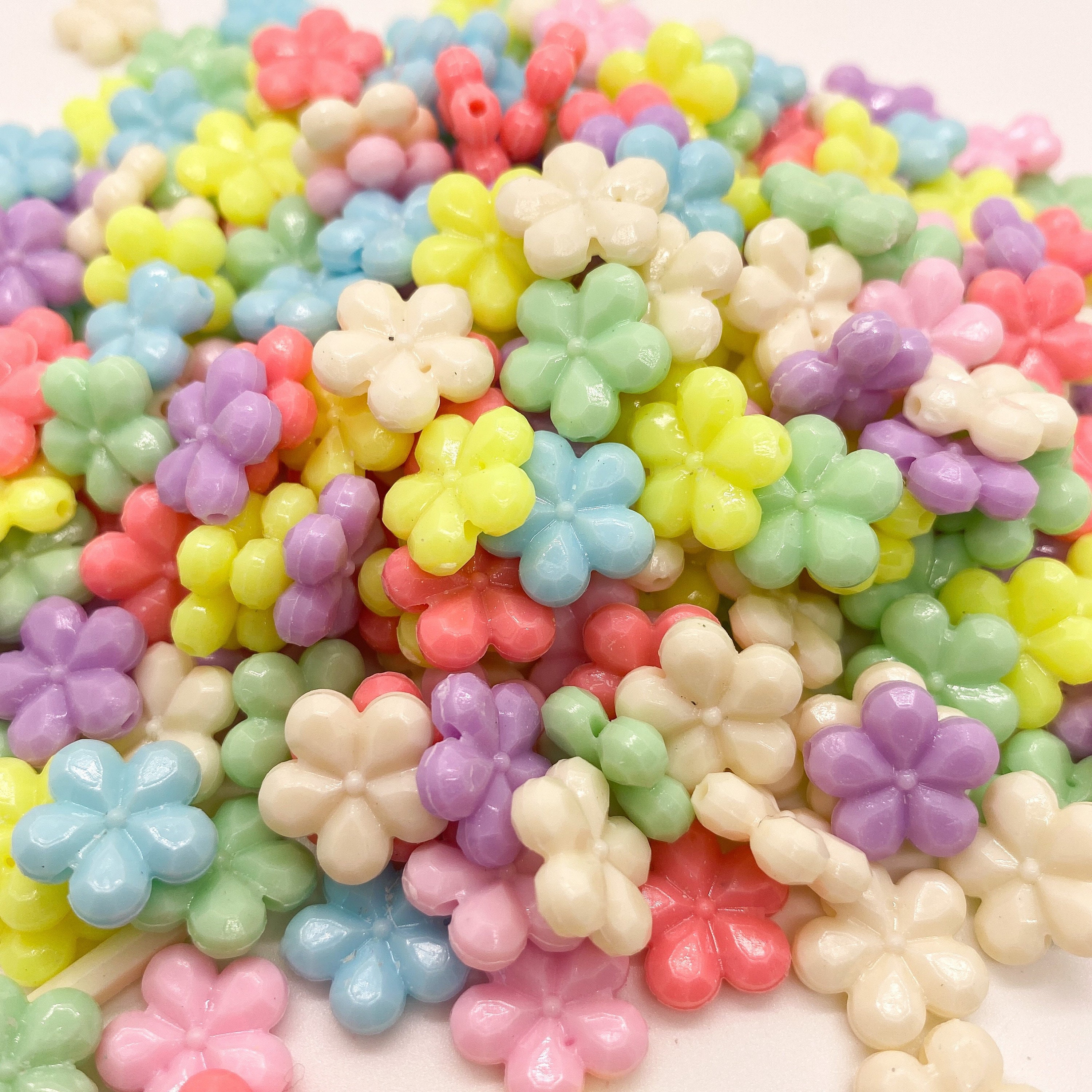 14mm Flower Beads Multicolor Beads Cute Beads Kawaii Beads | Etsy