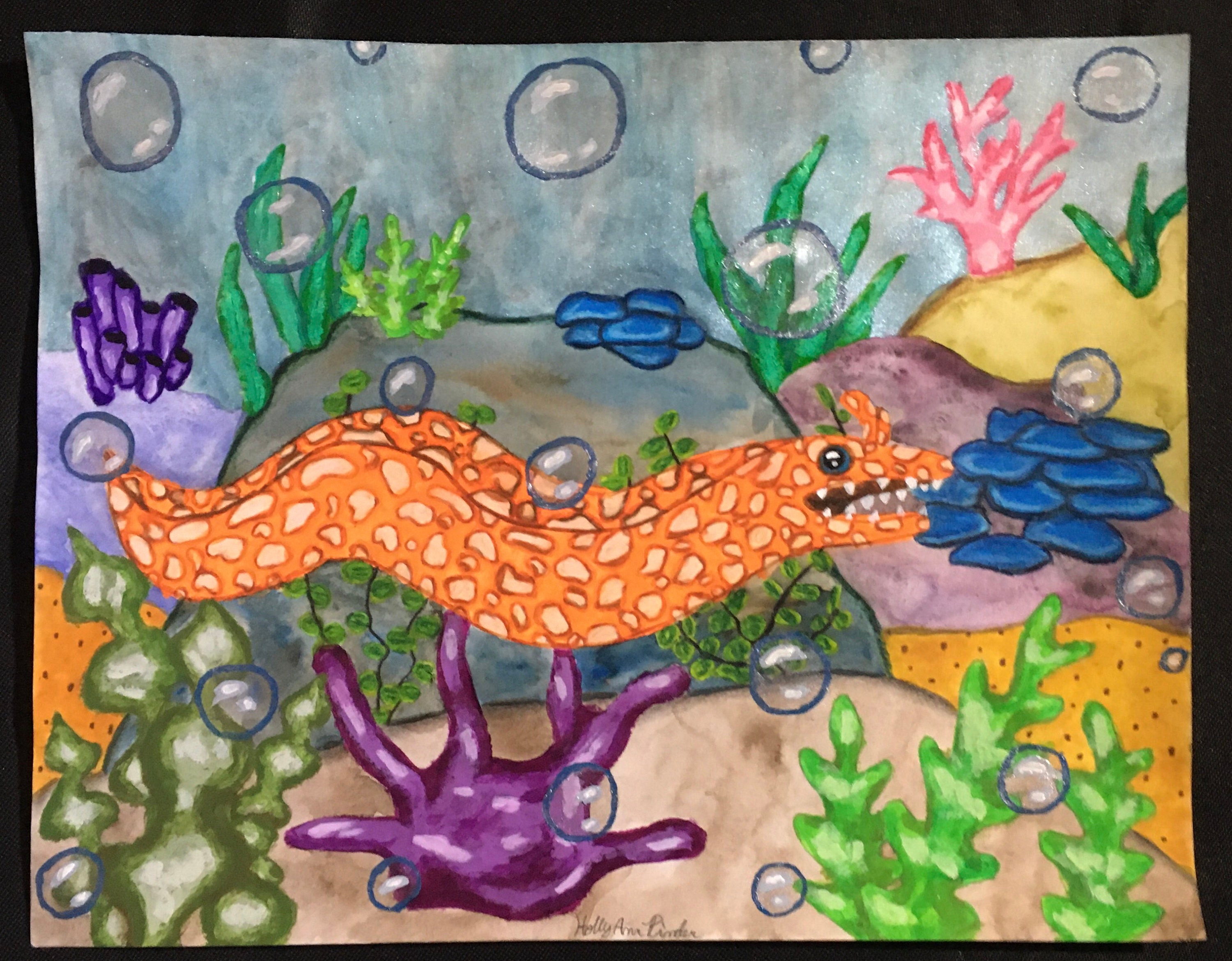 Dragon Eel Painting, Coral Seaweed Drawing, Ocean Art - Etsy