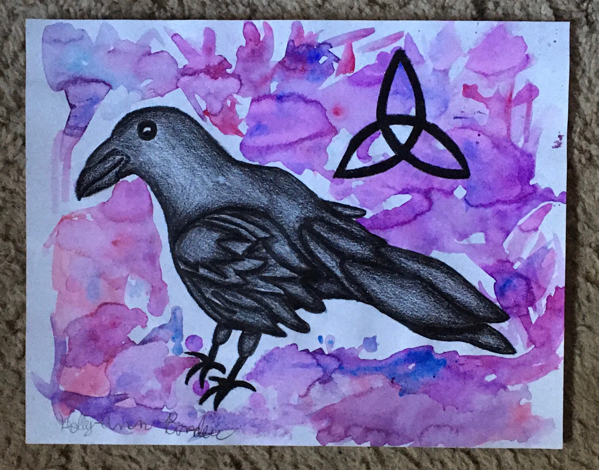Raven Drawing, Viking Triquetra Art - Etsy