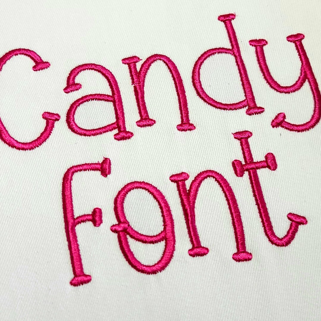 Candy Font Machine Embroidery 7 Sizes (1.5-5in) + BX Format, Alphabet ...