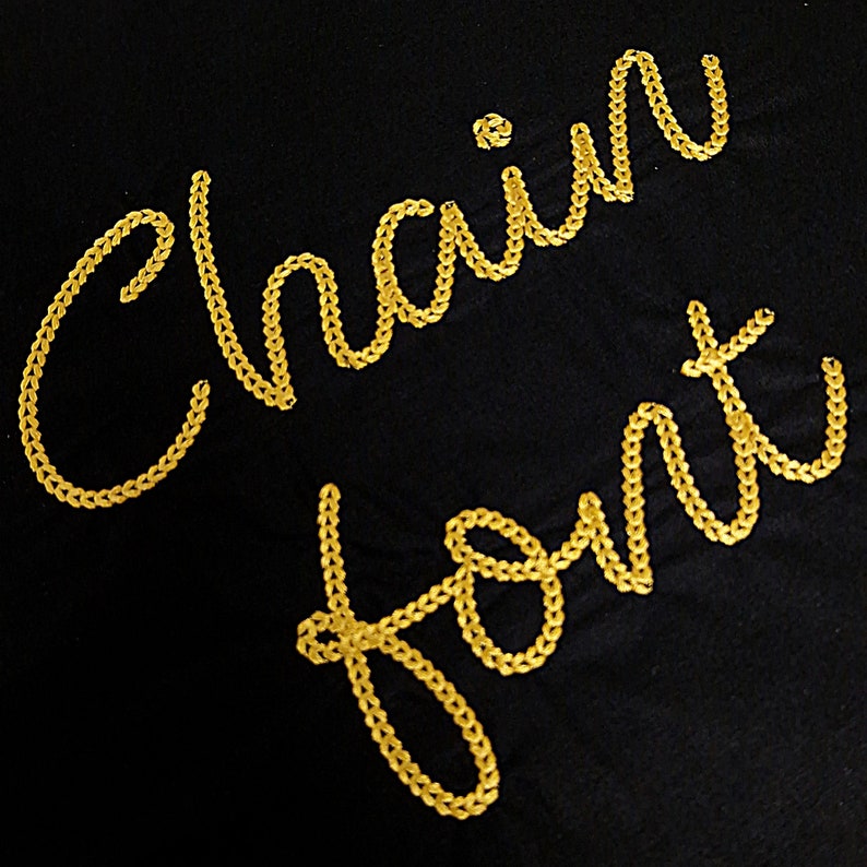 Bold Chain Stitch Font Embroidery Design 6 Sizes 2 2.5 3 3.5 4 5 ...