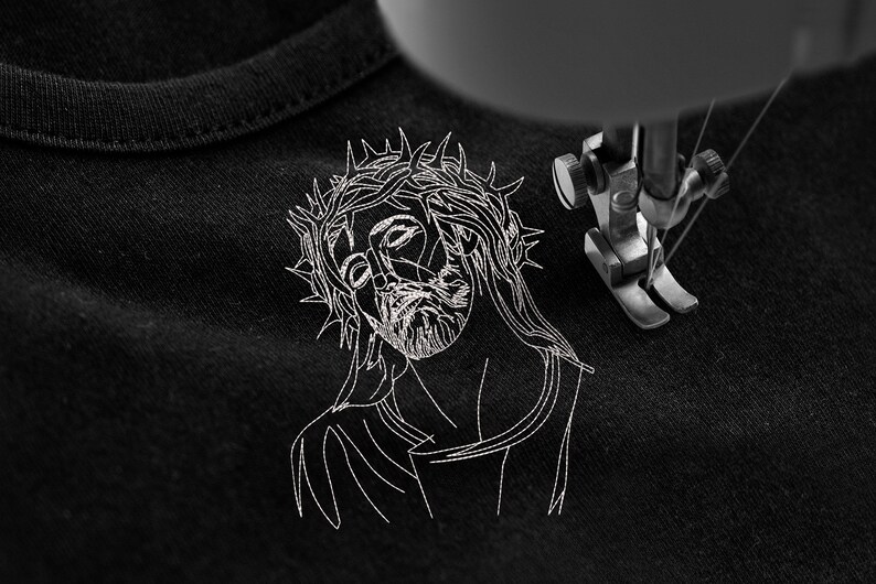 Jesus Face Machine Embroidery Design, Jesus Line Art Embroidery, Jesus ...
