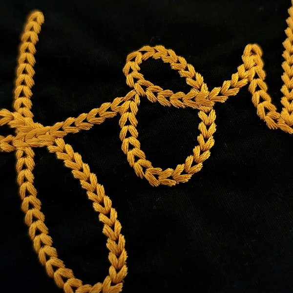 Rope Font Embroidery - Etsy