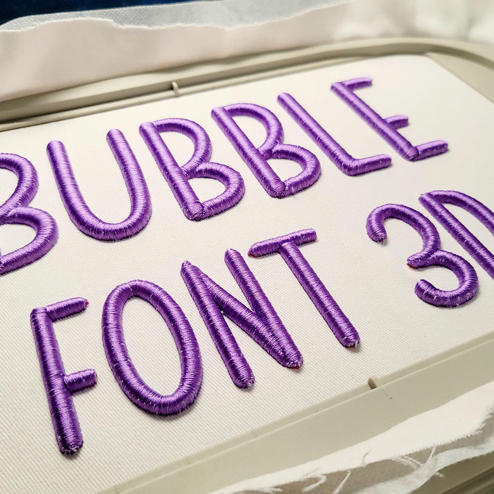 3D Puff Bubble Font for Machine Embroidery 5 Sizes (1-4in) + BX Format ...
