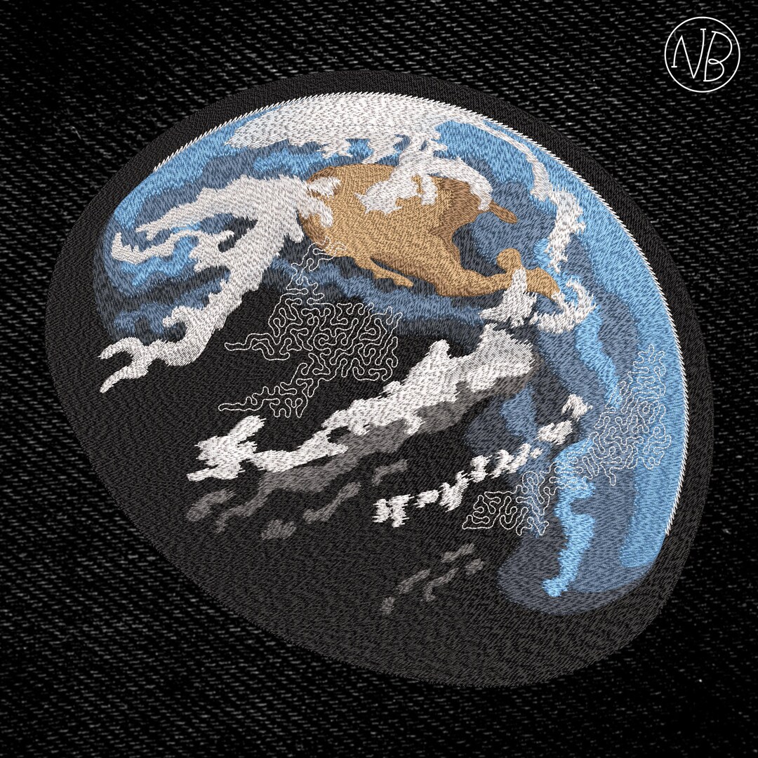 Realistic Earth Embroidery Pattern 8 Sizes (3"-10") Space Embroidery ...