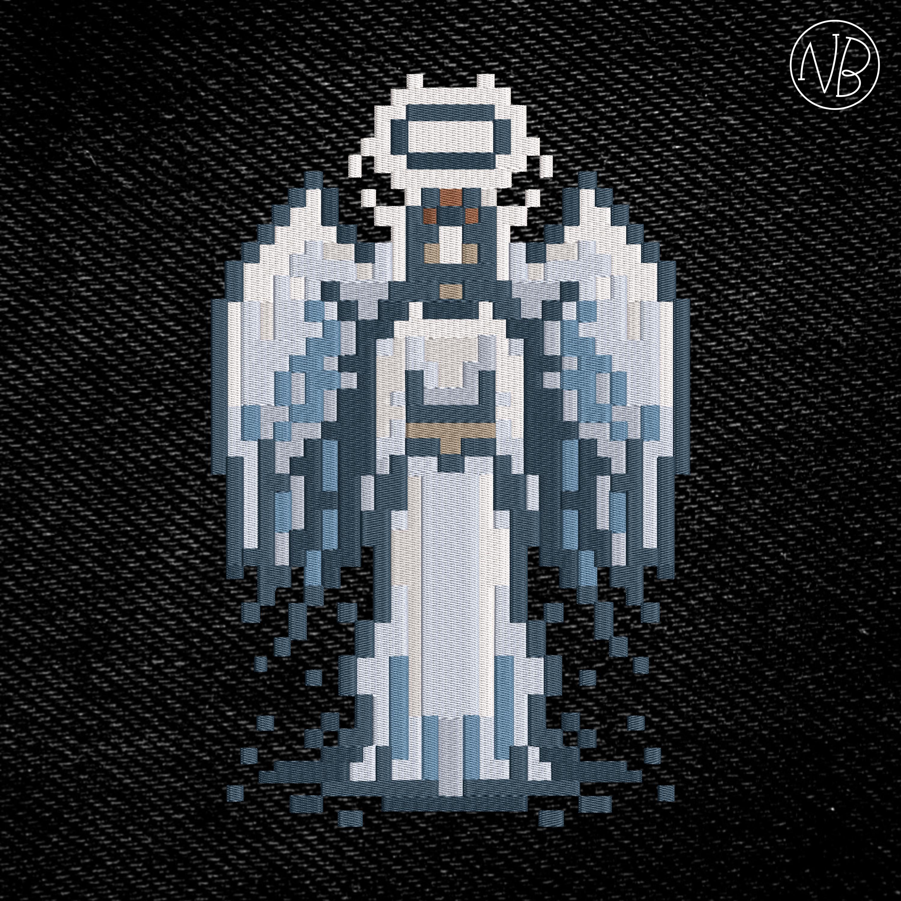 Pixelated Angel Machine Embroidery Design 8 Sizes (3"-10") Jesus Icon ...